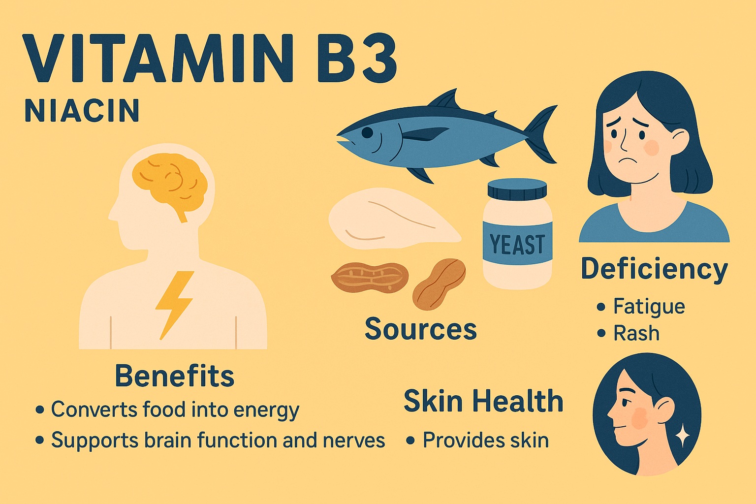 Vitamin B3: Benefits, Sources, Deficiency, and Uses for Skin Health ...